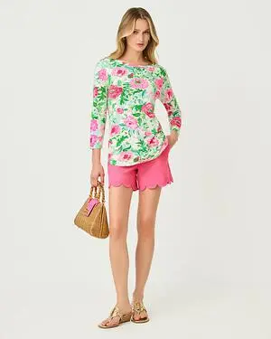 LILLY PULITZER 3/4 Sleeve Top - Multi Poppy Party