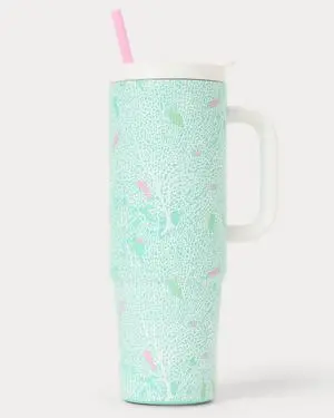 Lilly Pulitzer® 30 Oz Stainless Steel Tumbler With Handle - Mint Condition Fantastical