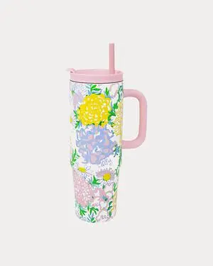 LILLY PULITZER 30 Oz Stainless Steel Tumbler With Handle - Multi Lilly Garden Home