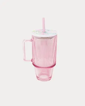 LILLY PULITZER Glass Tumbler With Straw - Multi Lilly Garden Home