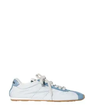 Miu Miu Plume Technical Fabric And Suede Sneakers - Sky Blue/astral Blue