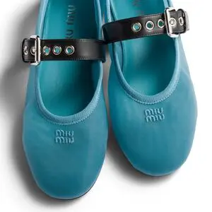 Miu Miu Mesh Ballerinas - Anise