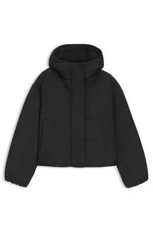 BOSS Crinkle-fabric Jacket In A Regular Fit - Black