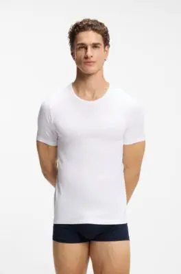 BOSS Three-pack Cotton Undershirts - Patterned
