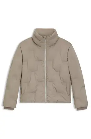 Hugo Stacked-logo Jacket With Water-repellent Finish - Light Beige