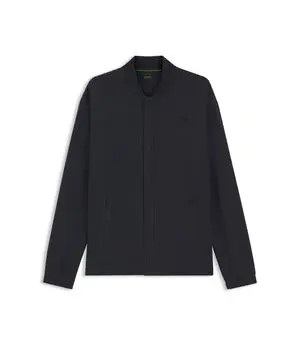BOSS Waffle-structure Zip-up Sweatshirt - Dark Blue