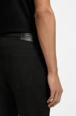 BOSS Porsche X Tapered-fit Stretch Denim Pants - Black