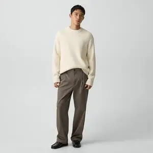Theory Relaxed Pleat Pant In Moonsoft Cotton - Morel