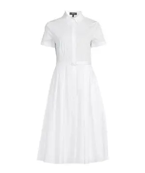 Theory Belted Shirt Dress - White
