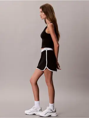 Calvin Klein Icon Sport Cotton Mini Skirt - Black