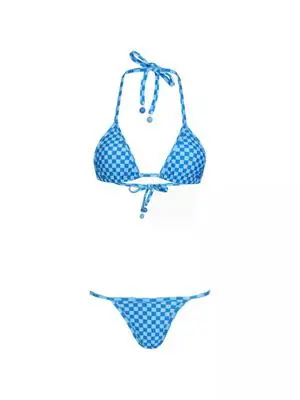 AMIR SLAMA Beaded Checked Bikini