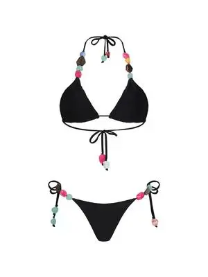 AMIR SLAMA Beaded Bikini - Black