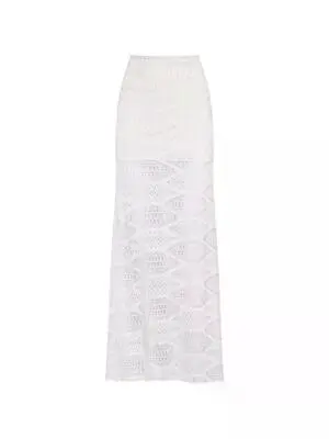 AMIR SLAMA Geometric Openwork Skirt - White