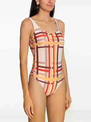 AMIR SLAMA Checked Swimsuit