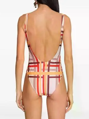 AMIR SLAMA Checked Swimsuit