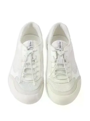 Prada Speedrock Patent Leather And Mesh Sneakers - White