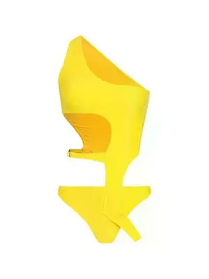 AMIR SLAMA One-shoulder Cut-out Swimsuit - Yellow