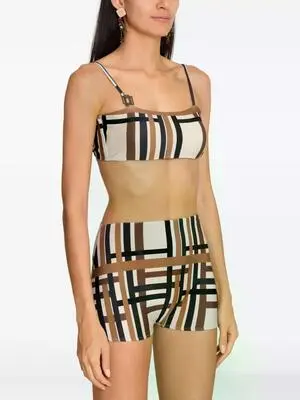 AMIR SLAMA Checked-print Bikini