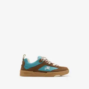 Burberry Suede And Mesh Arc Sneakers - Hazel Brown