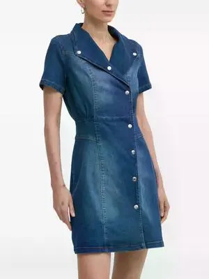 MORGAN Button-fastening Mini Dress - Blue