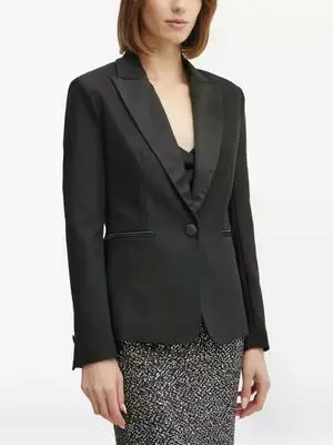 MORGAN Peak-lapel Buttoned Blazer - Black