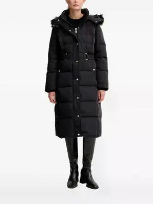 MORGAN Hooded Quilted Coat - Black