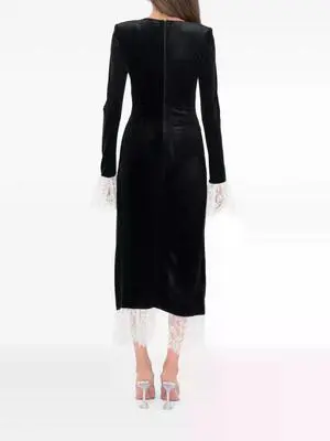 ANA RADU Velvet Lace Midi Dress