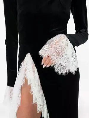 ANA RADU Velvet Lace Midi Dress