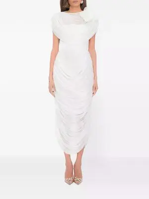 ANA RADU Fleur Midi Dress - White