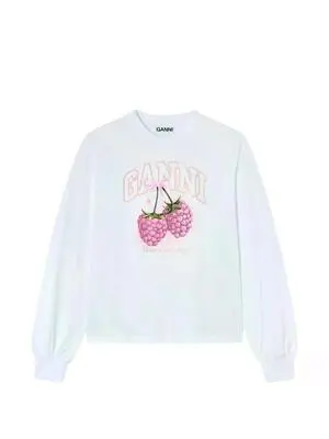 GANNI Long-sleeve Graphic T-shirt - White
