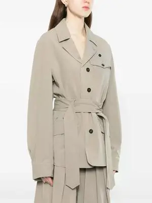 SETCHU Belted Notched Lapel Jacket