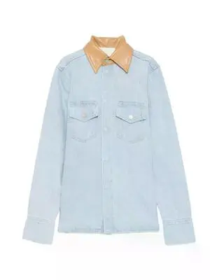 Nanushka Exposed-seam Cotton Shirt - Blue