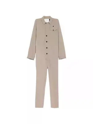 SETCHU Button Belted Jumpsuit - Neutrals