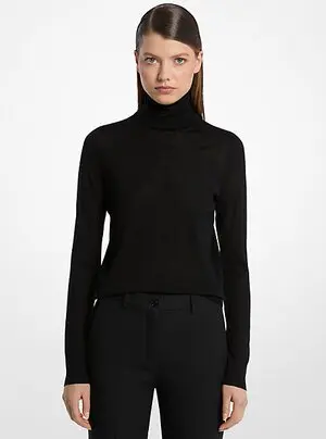 Michael Kors Marisa Wool Turtleneck Sweater - Black