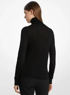 Michael Kors Marisa Wool Turtleneck Sweater - Black