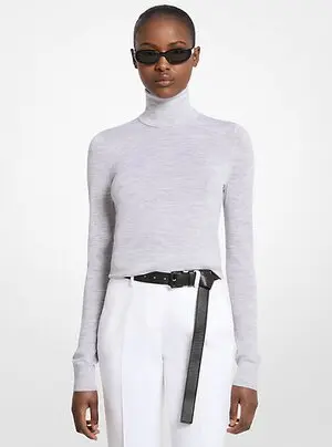 Michael Kors Marisa Wool Turtleneck Sweater - Grey