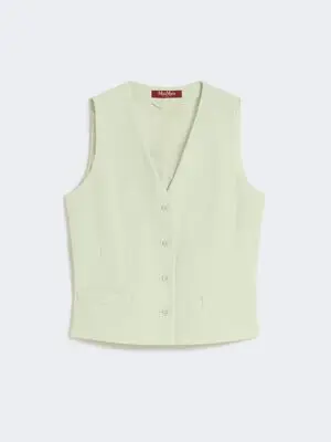 Max Mara Wool Crepe Gilet - Green