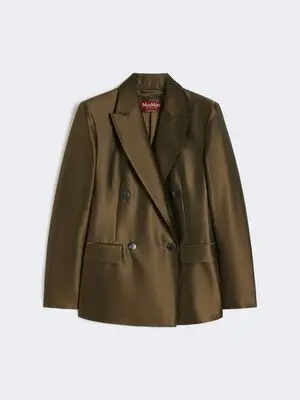 Max Mara Double-breasted Shantung Blazer - Kaki