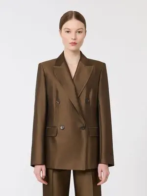 Max Mara Double-breasted Shantung Blazer