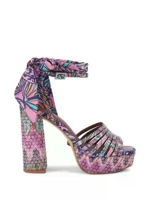 Kurt Geiger Pierra Butterfly Sequin Platform Sandals - Purple