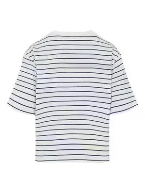 Miu Miu Striped Logo T-shirt - White