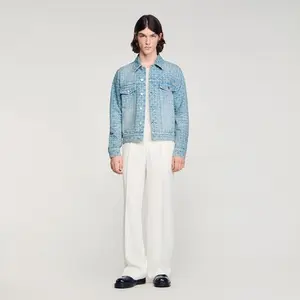 Sandro Square Cross Denim Jacket