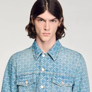 Sandro Square Cross Denim Jacket