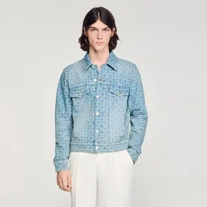 Sandro Square Cross Denim Jacket