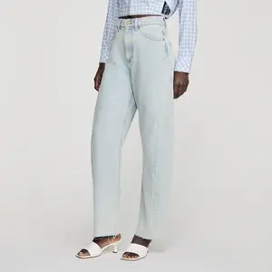 Sandro Wide-leg Barrel Jeans - Sky Blue