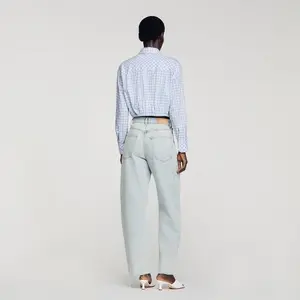 Sandro Wide-leg Barrel Jeans - Sky Blue