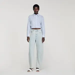 Sandro Wide-leg Barrel Jeans - Sky Blue