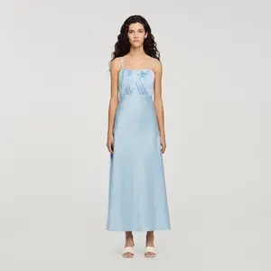 Sandro Satin-effect Maxi Dress