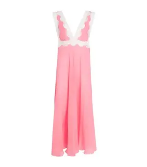 Loretta Caponi Silk Dalila Maxi Nightgown - Pink