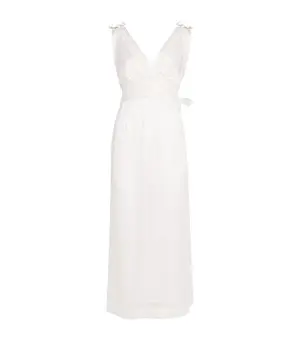 Loretta Caponi Silk Paolina Nightgown - White